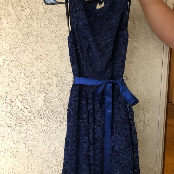 Dresses | Navy Blue Lace Cocktail Wedding Dress | Poshmark